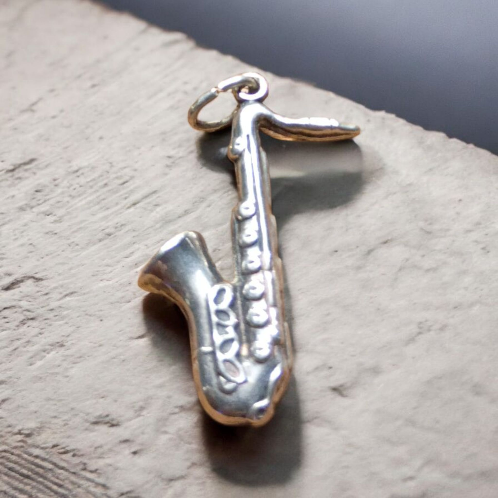 3D Vintage Silver Saxophone Charm 1" - Jazz Music Lover Gift ...