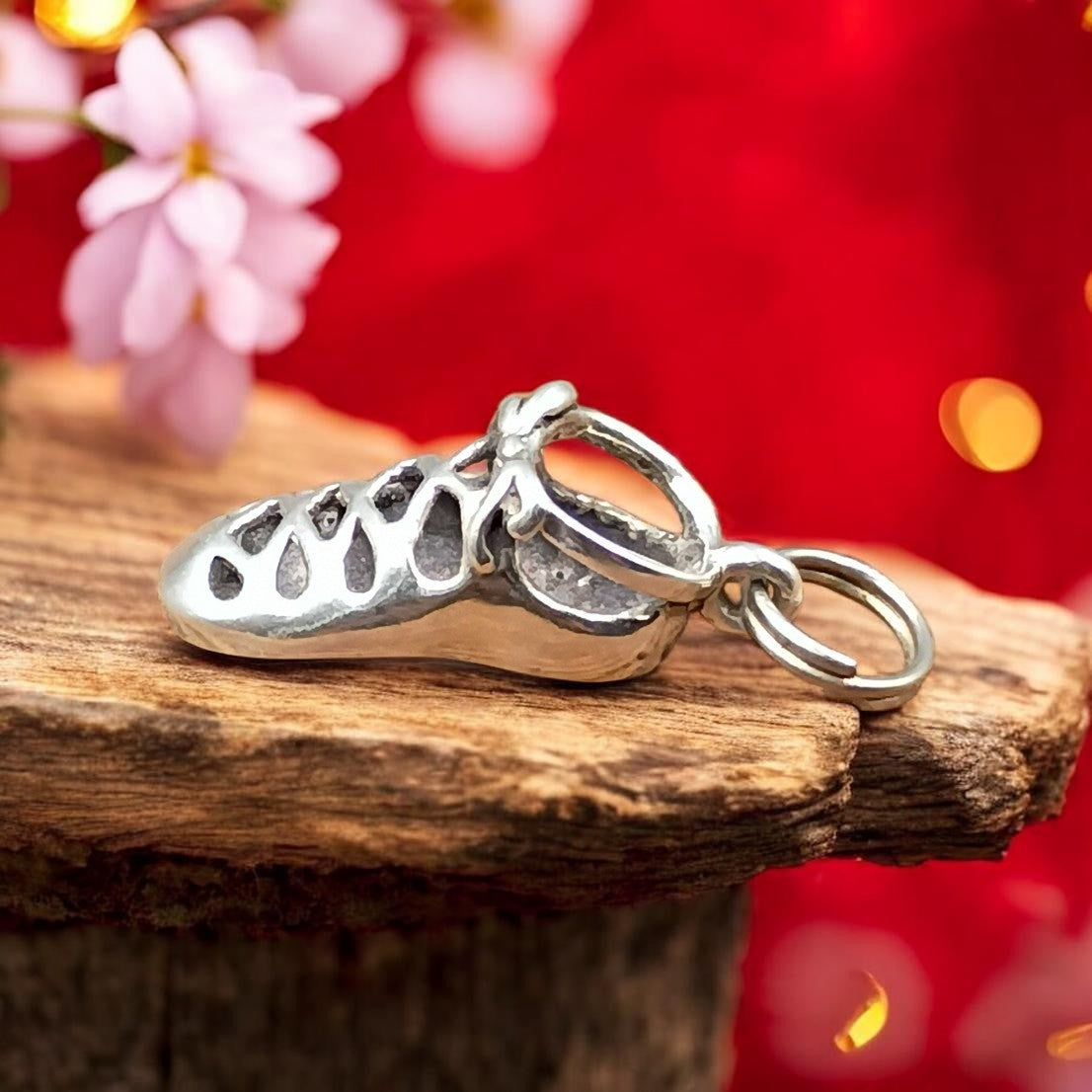 3D Ballet Shoe Charm 1" - Sterling Silver | Pieceitogether